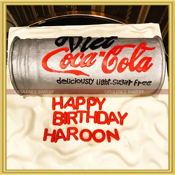 Diet Coca Cola Fondant Cake - Opulence Bakery