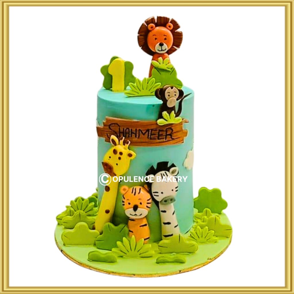 Jungle Theme Birthday Cake - OPULENCE
